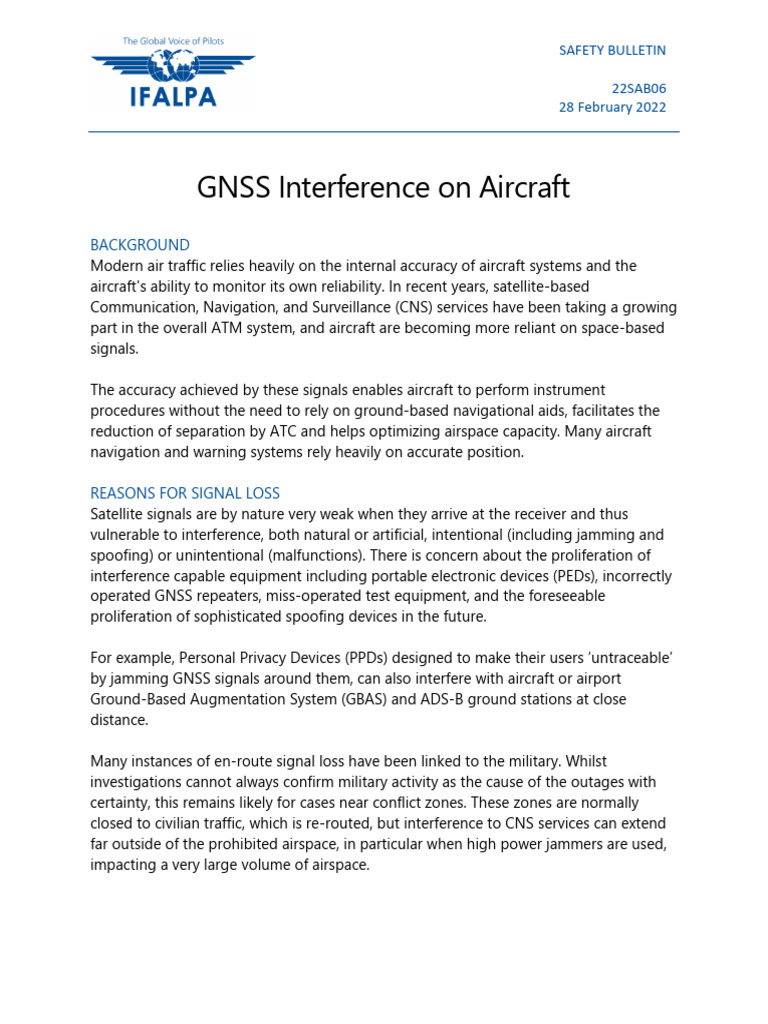 gnss-interference-on-aircraft | PDF | Aviation | Aviation Safety