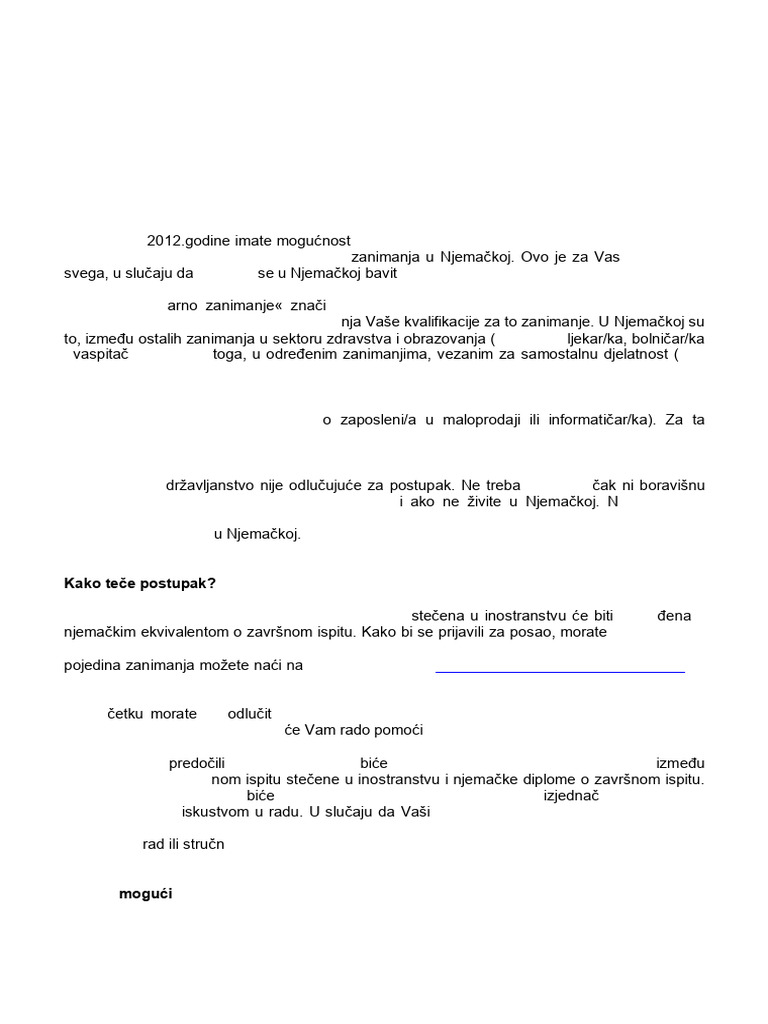 Priznavanje Inostranih Diploma Njemacka | PDF