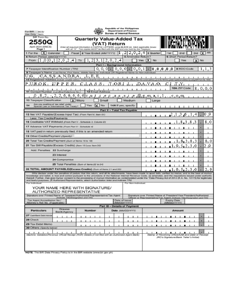 Filled Out Form Practice Set | PDF