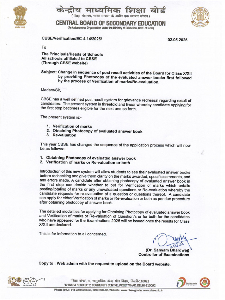 Change Sequence Post Result Activities 02052025 | PDF