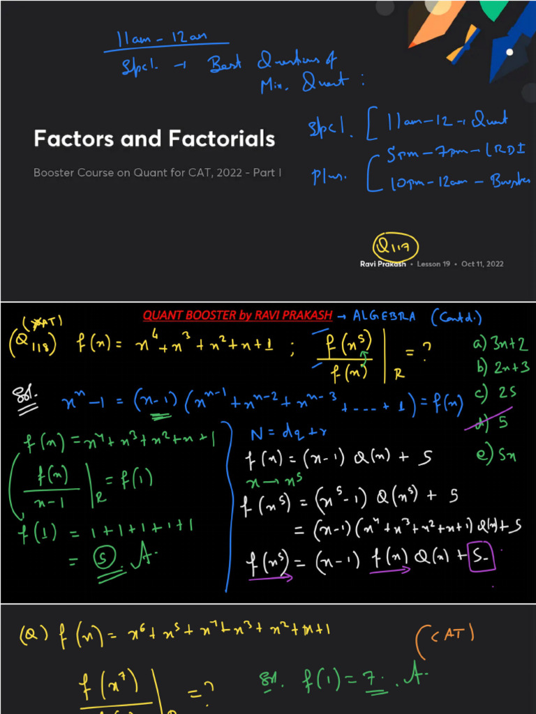 Factors and Factorials With Anno | PDF