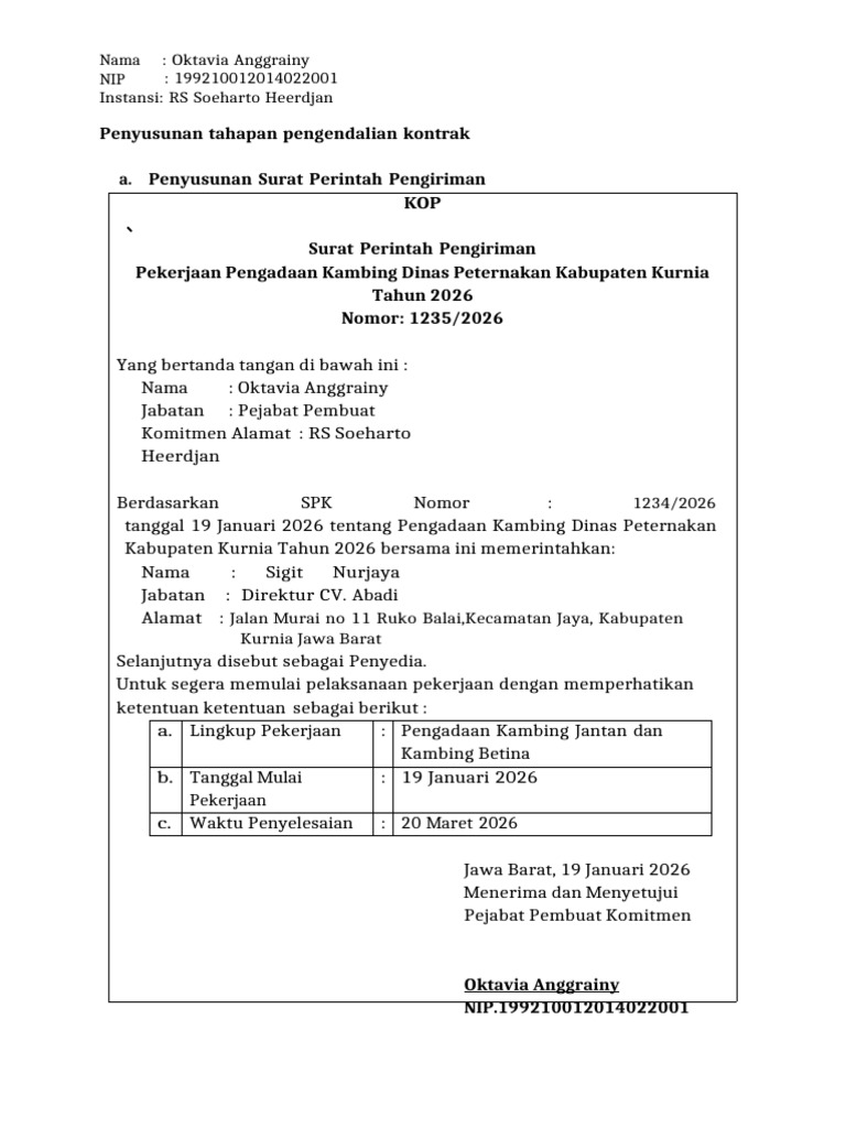 Oktavia Anggrainy-Lampiran 6 - Form SPP Dan Monitoring Jadwal Pengiriman Dan Pelaksanaan | PDF