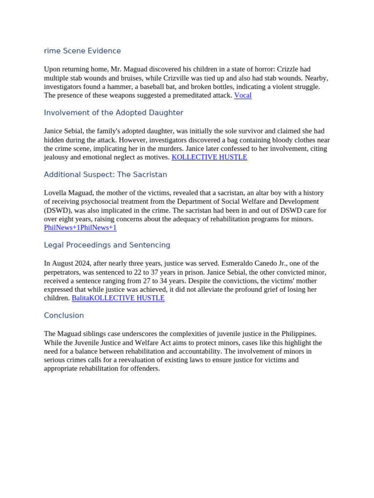 Maguad Siblings Murder Case Overview | PDF