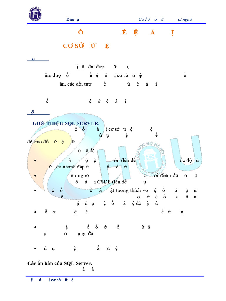 BAI1_TongQuanSQLServer_HDTH | PDF