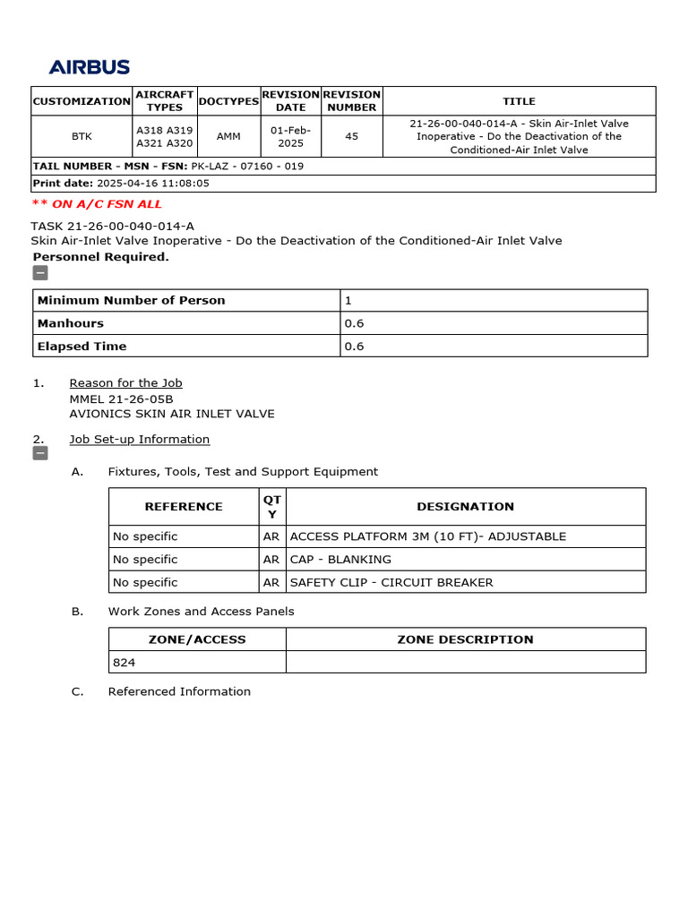 On A/C FSN All: Personnel Required | PDF | Aviation | Aircraft