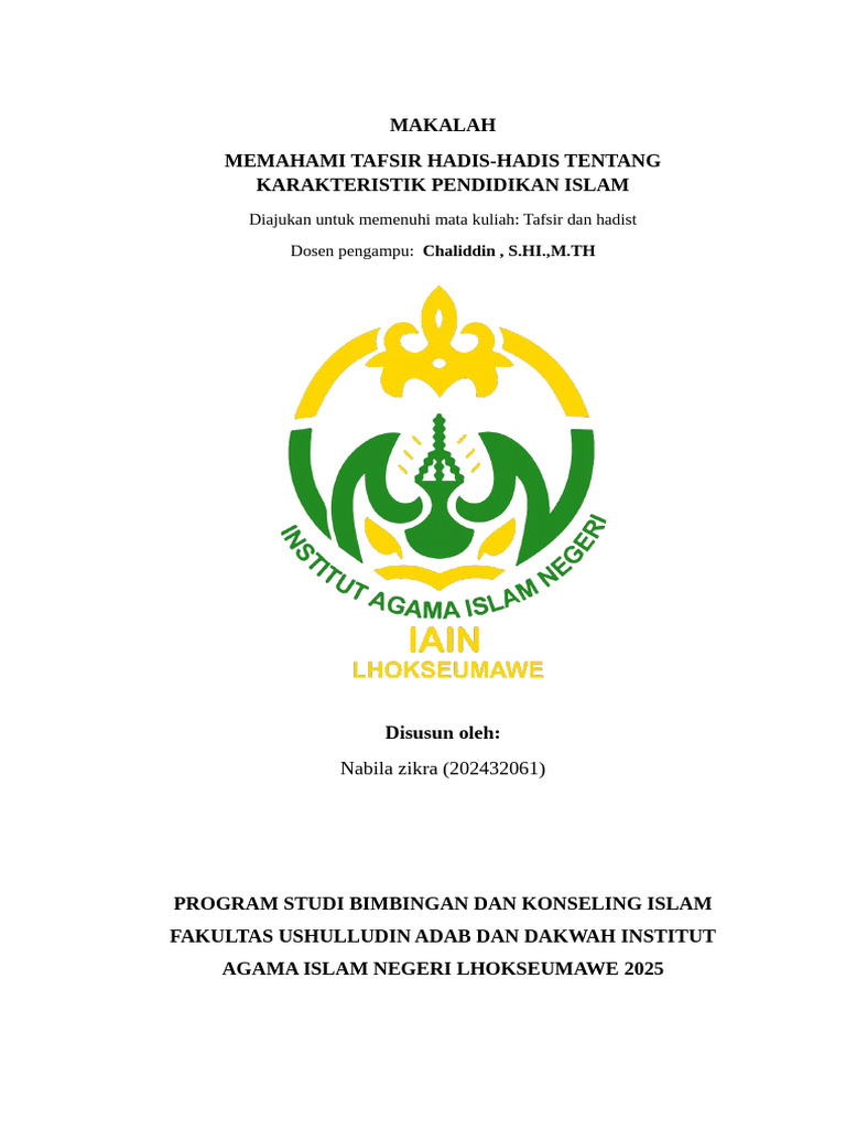 Makalah - Tafsir - Dan - Hadits Nabila | PDF