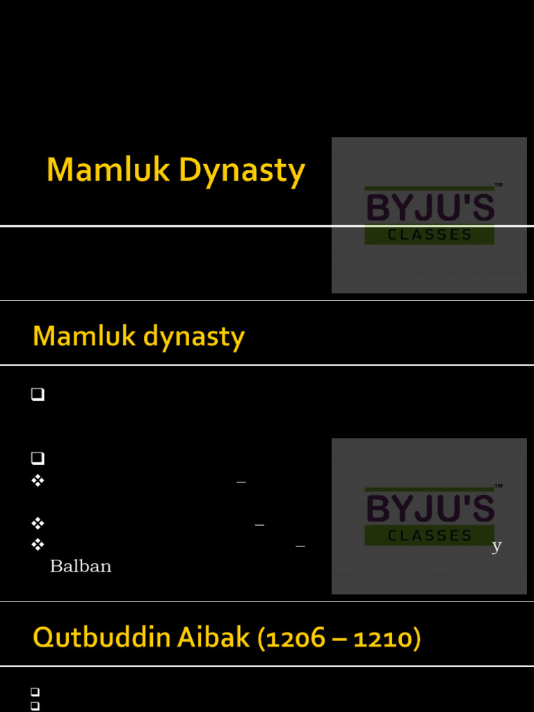 Mamluk Dynasty and Balban | PDF