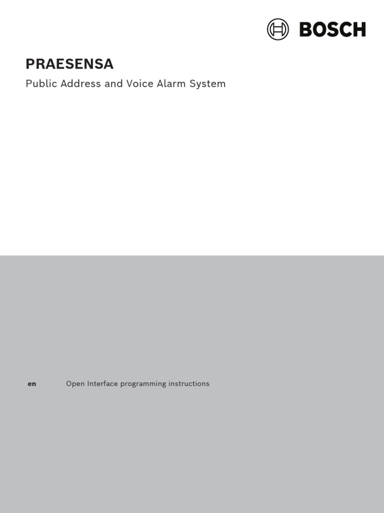 PRAESENSA Open Interface Guide | PDF | Interface (Computing) | Computing
