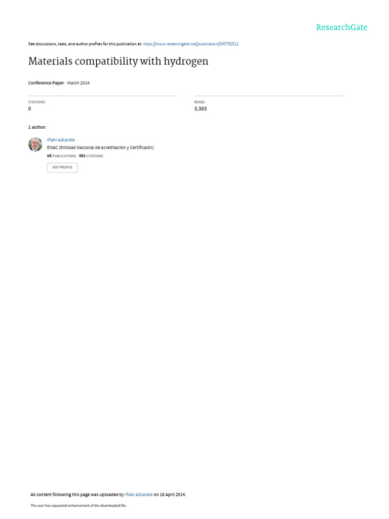 Materials Compatibility With Hydrogen | PDF | Ductility | Fracture