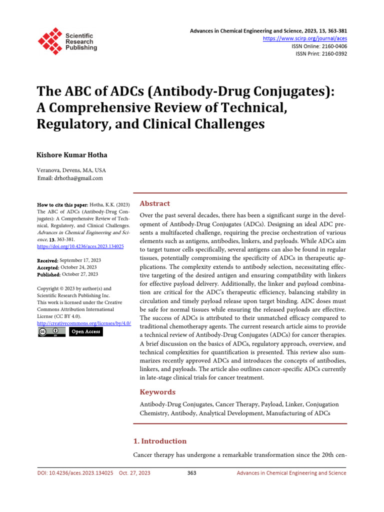 ADCs in Cancer Therapy: Challenges & Insights | PDF | Medical ...