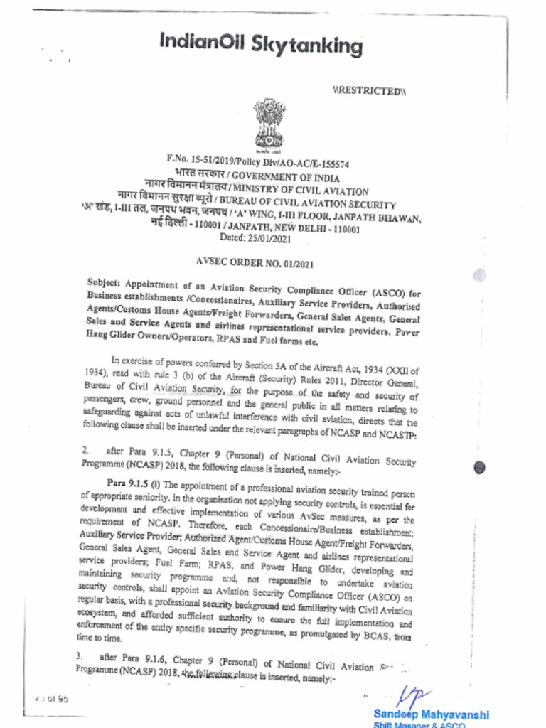 14. Avsec Orders -2 | PDF