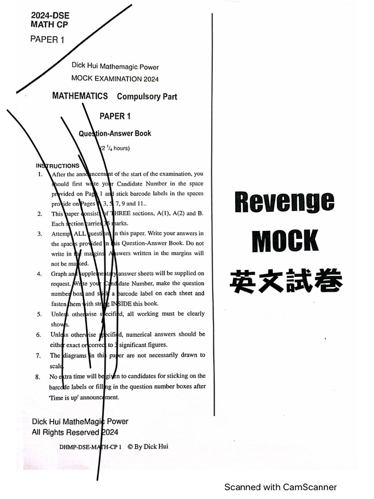 Dick Hui Revenge Paper 1 | PDF