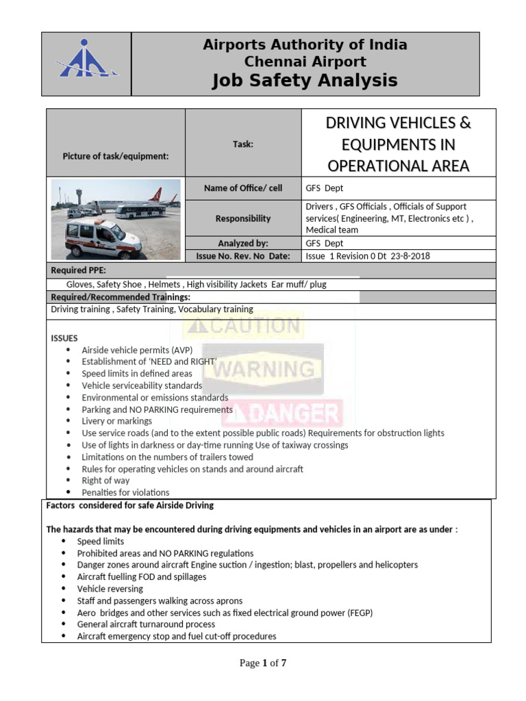 Jsa - Driving Vehicles in Operational Area | PDF | Airport | Air ...