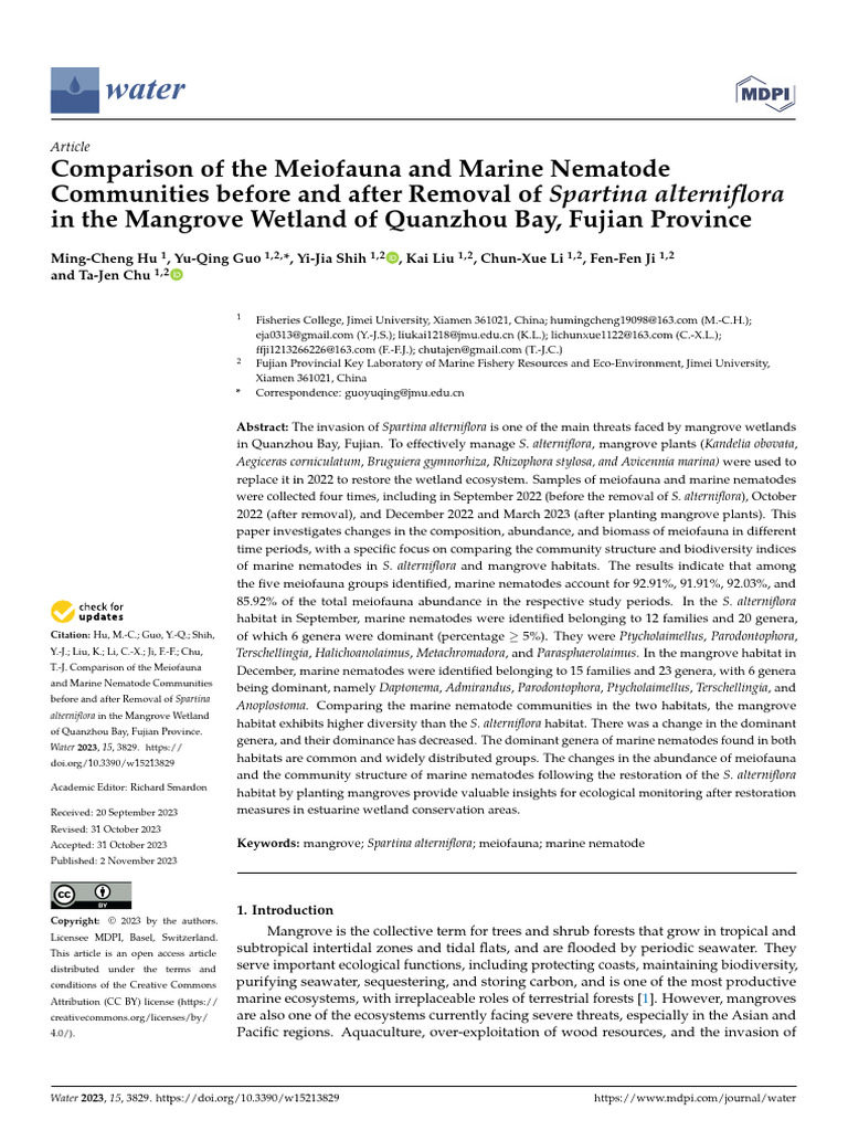 Perbandingan Meiofauna Dan Nematoda Laut | PDF | Mangrove | Wetland