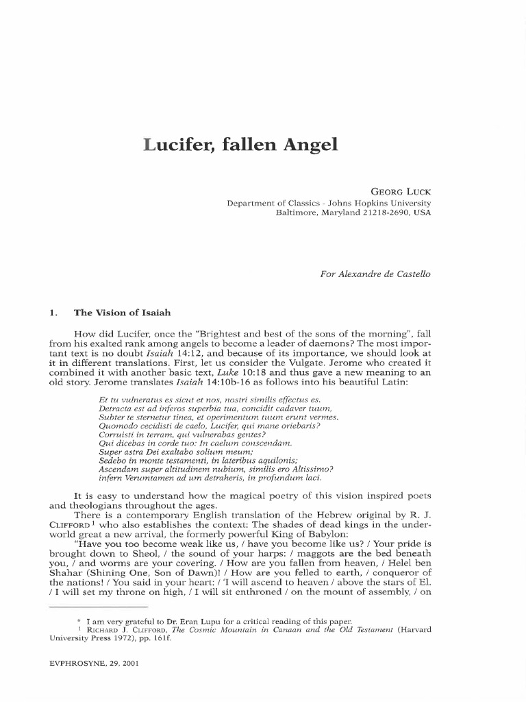 Luck 2021 Lucifer Fallen Angel | PDF | Lucifer | Satan