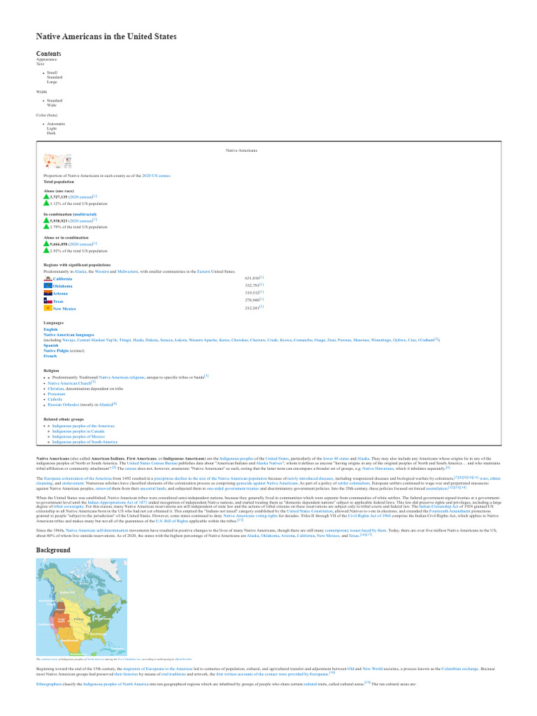 Overview of Native Americans in the U.S. | PDF | Native Americans In ...