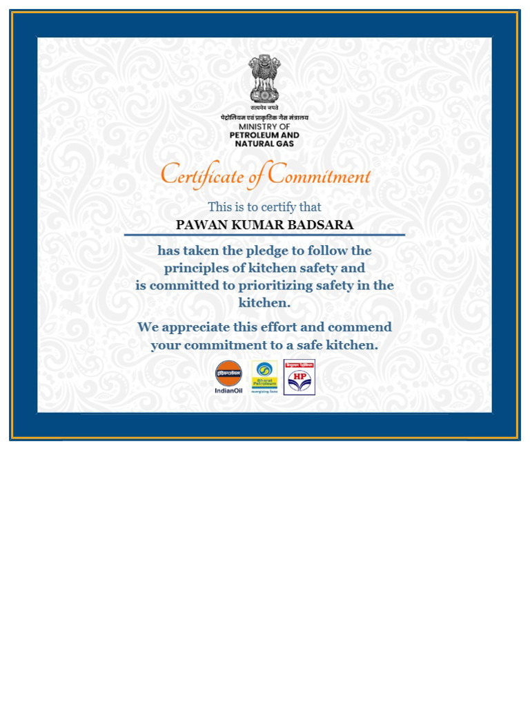 Safety Pledge Certificate | PDF