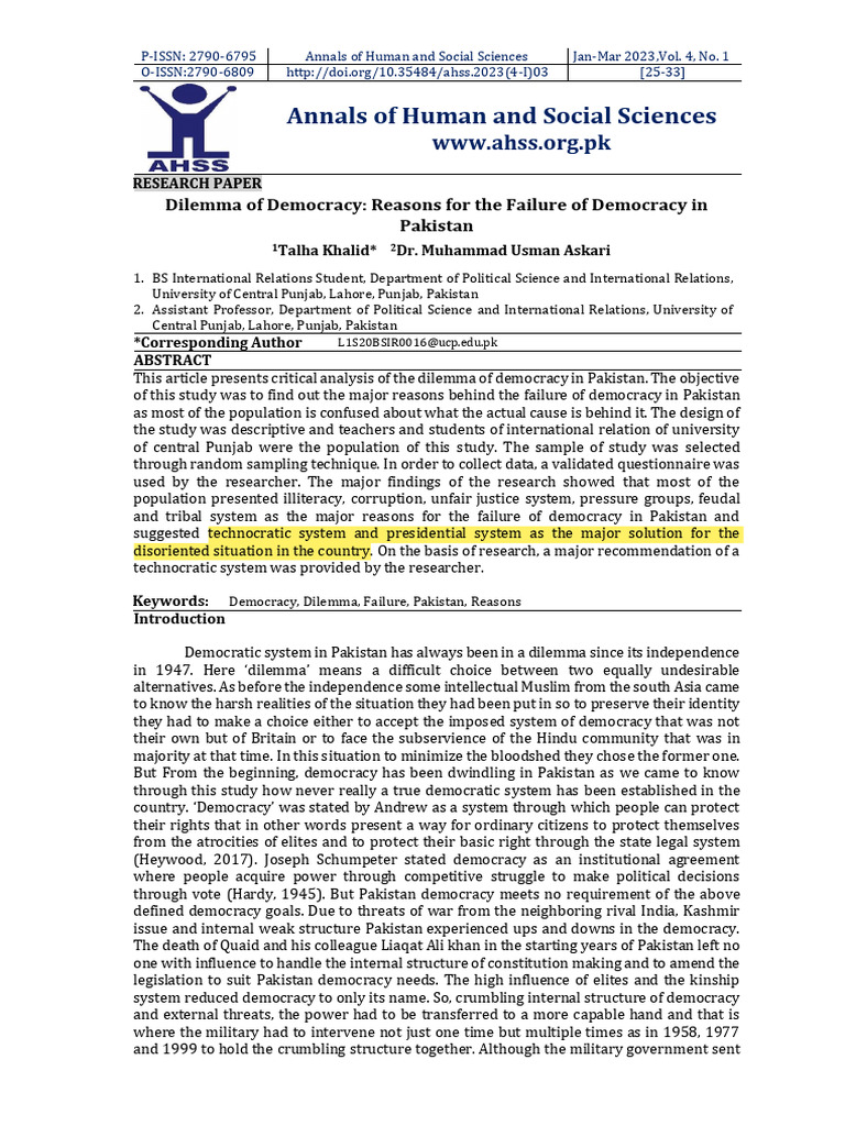 3.+Dilemma+of+Democracy+Reasons+for+the+Failure+of+Democracy+in ...