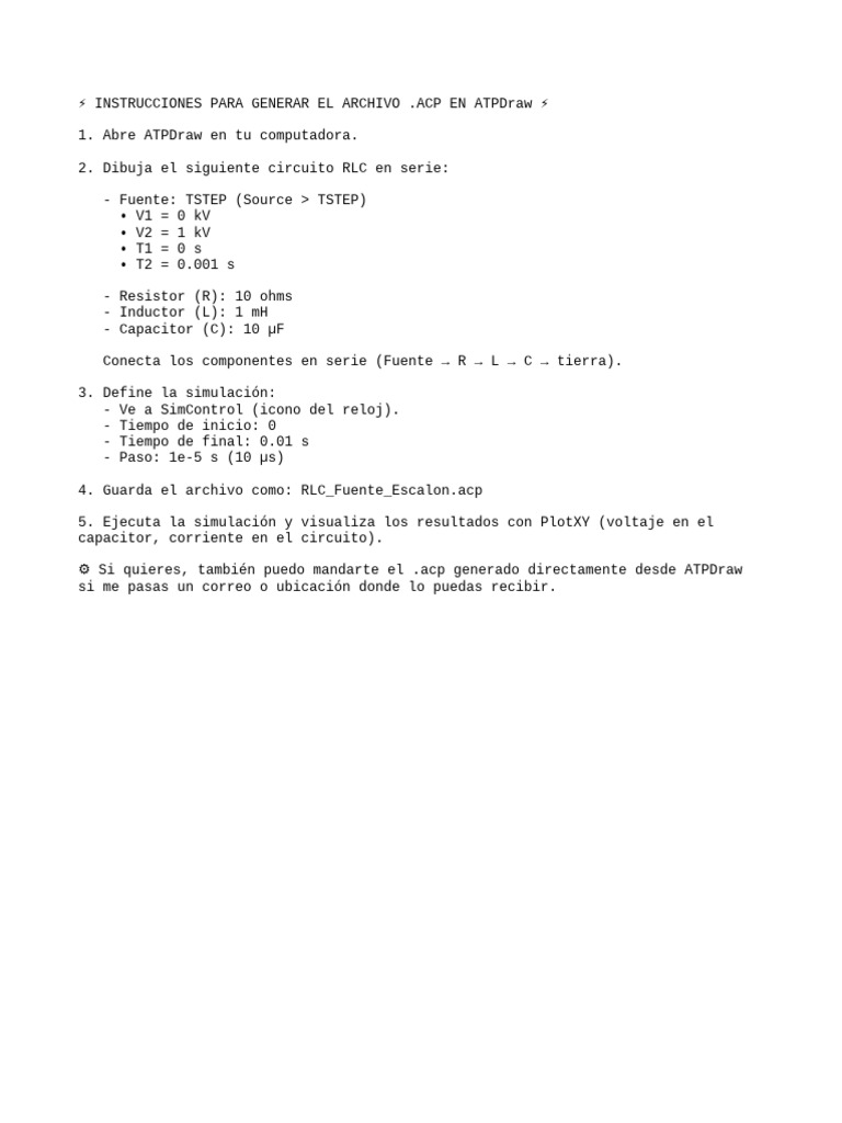 Instrucciones Generar ATPDraw | PDF