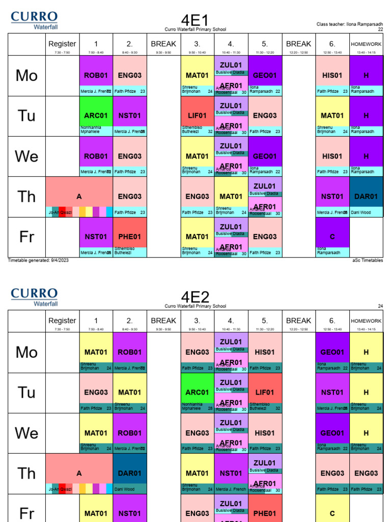 2023_Timetables_Classes_T2colour | PDF