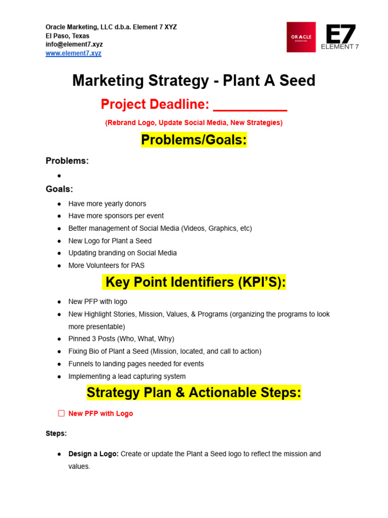 Marketing Strategy - Plant A Seed | PDF | Logos | Computing