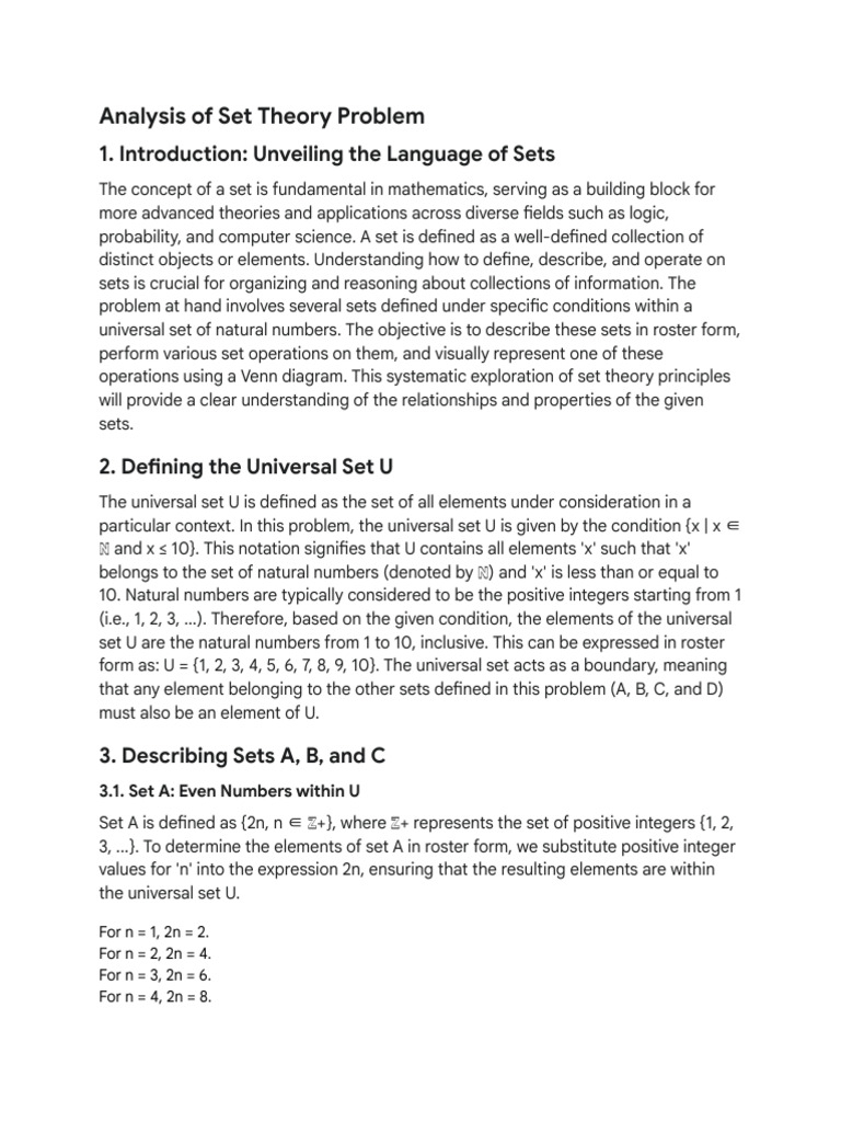 Set Theory Problem Solution_ | PDF | Set (Mathematics) | Natural Number