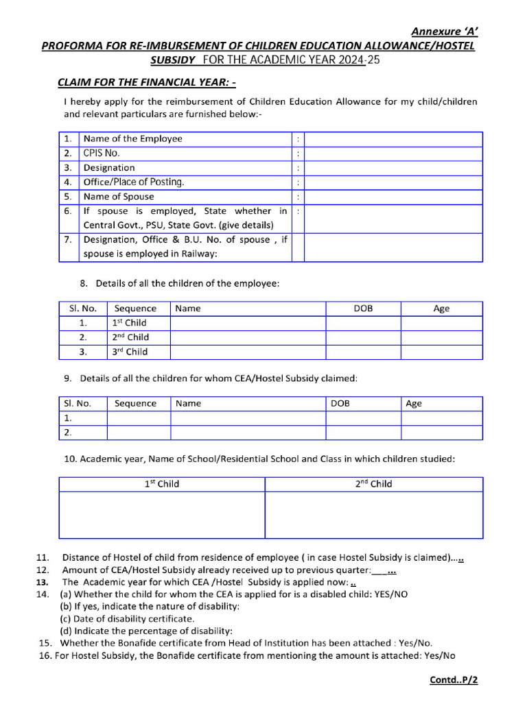 Children Education Allowance 2024-25 | PDF