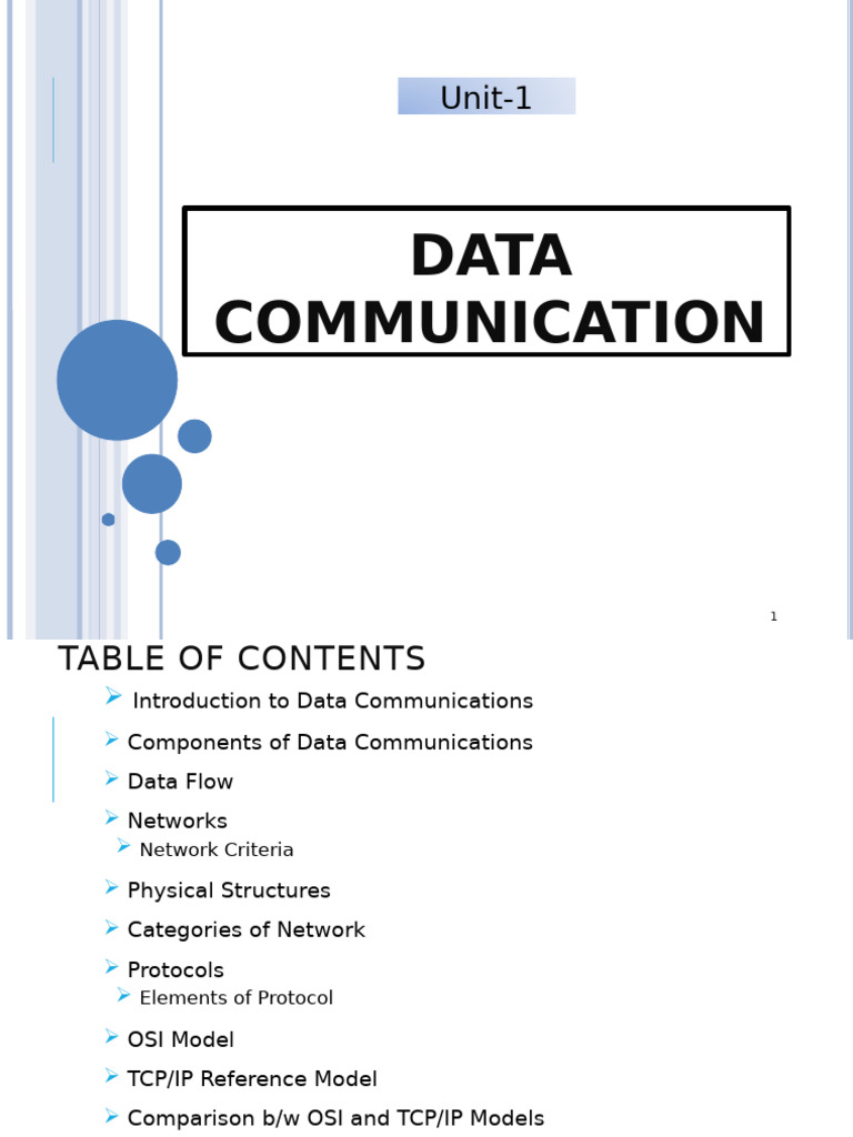 Data Communications Overview and Models | PDF | Osi Model | Computer ...
