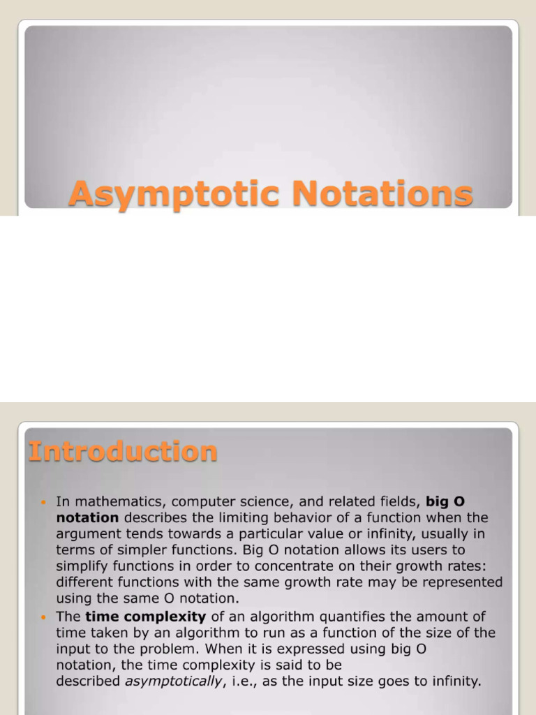 Module-1 Asymptotic Notations | PDF