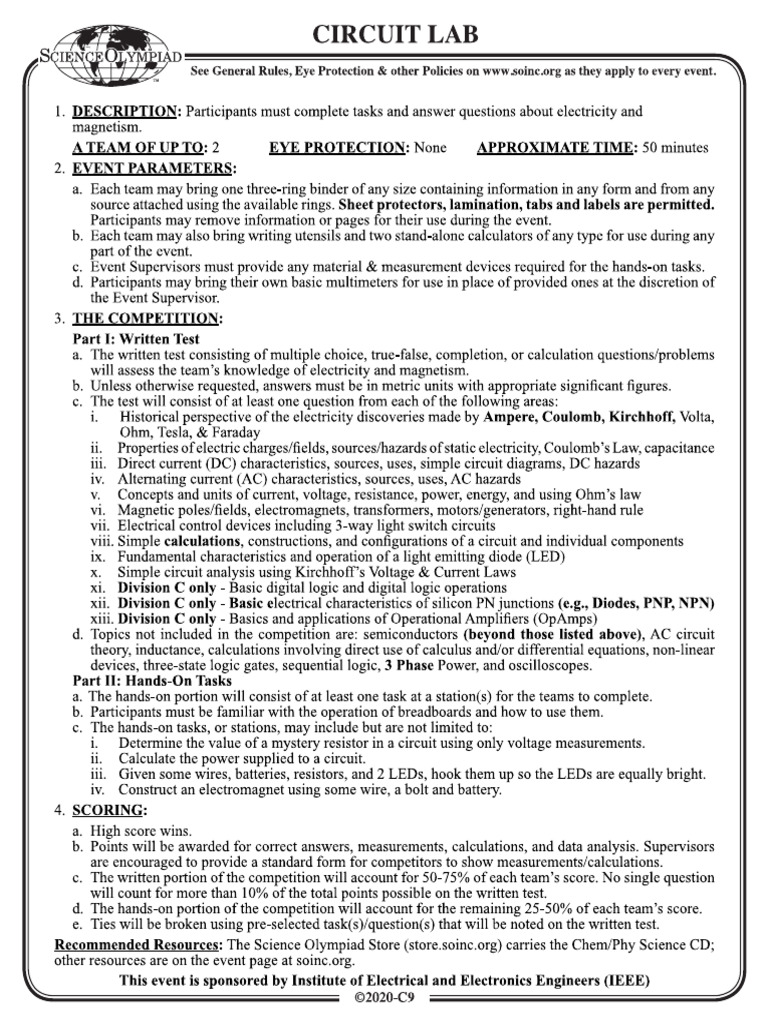 Circuit Lab Rule | PDF