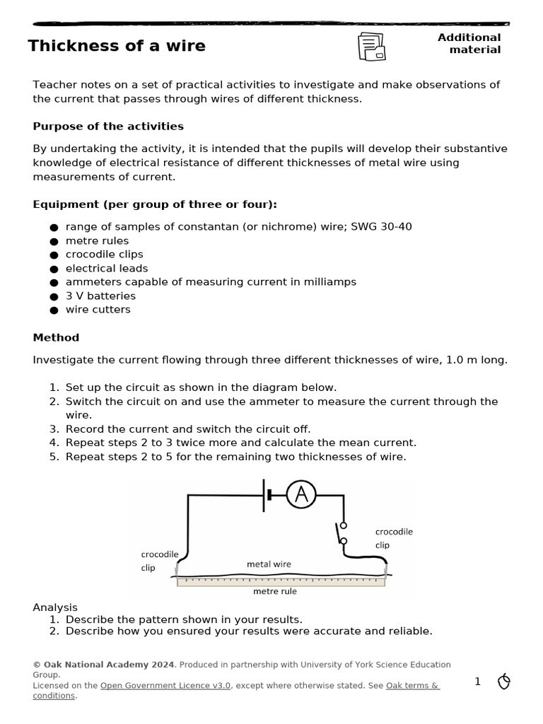 Additional-Materials Thickness of Wire | PDF | Electrical Engineering ...