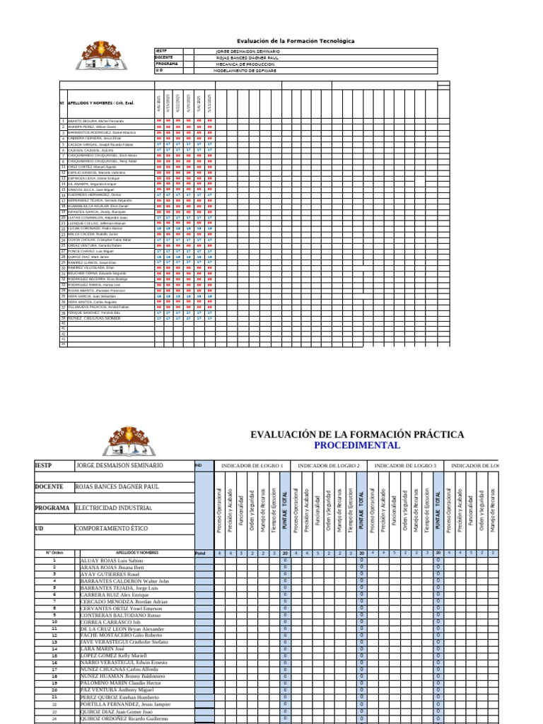 Registro de Notas Modelamiento de Sofware - 2025 - I | PDF