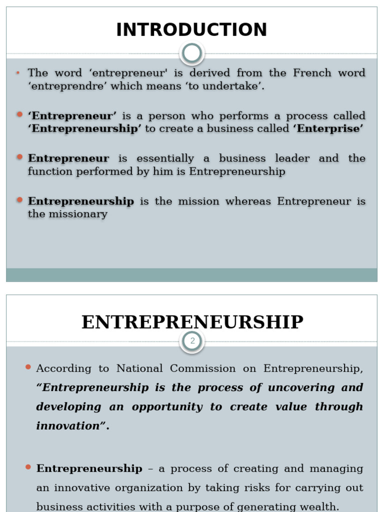 Entrepreneurship Introduction | PDF | Entrepreneurship | Economies