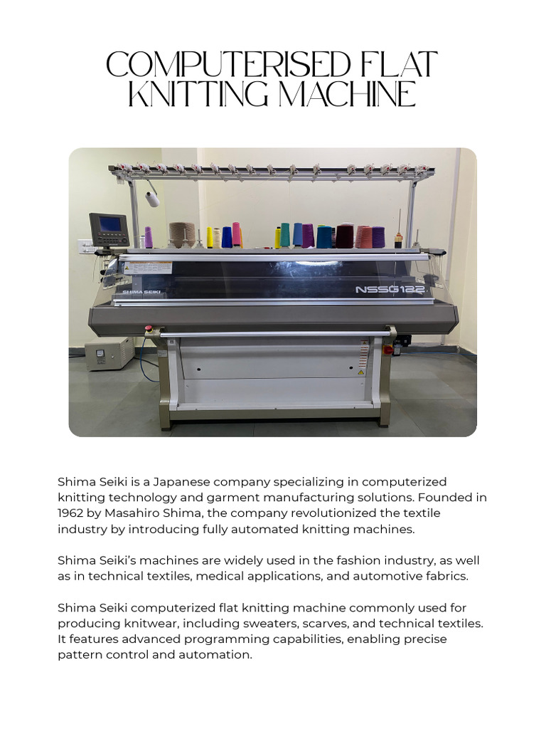 Computerised Flat Knitting Machine PDF | PDF | Knitting | Textile Arts