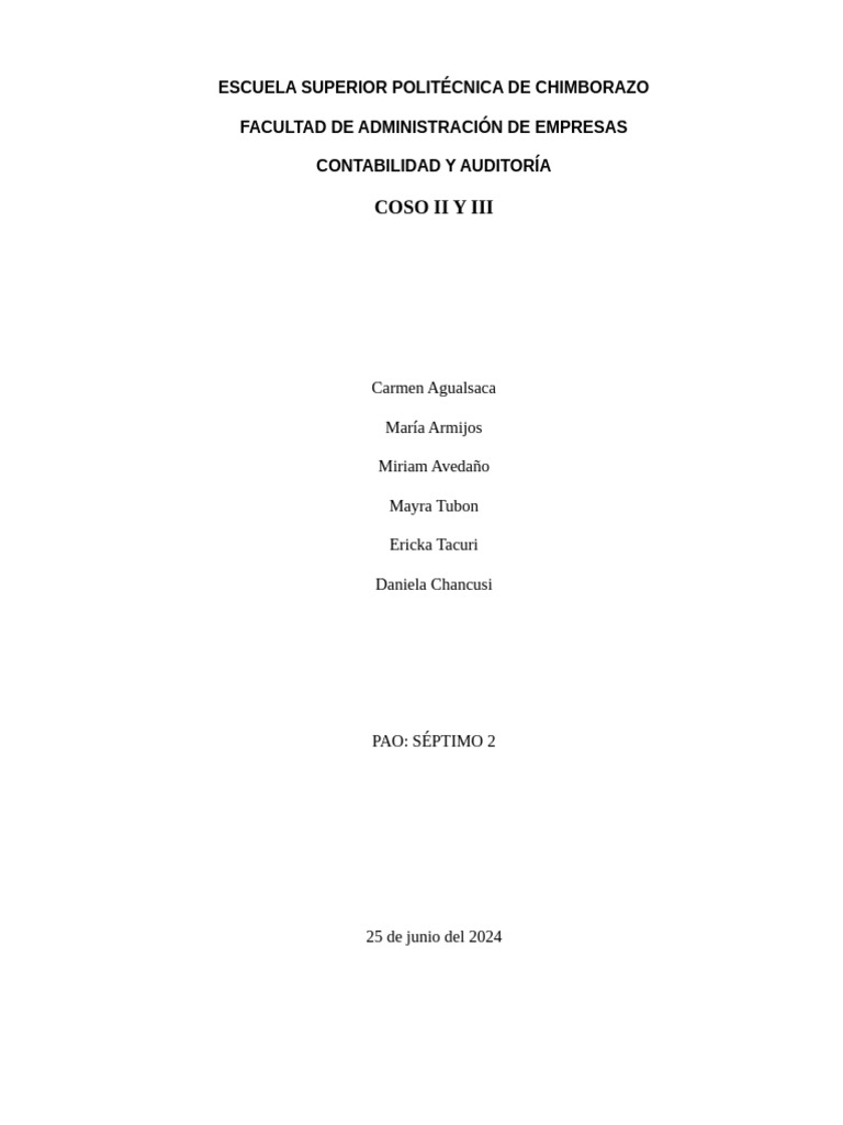 Documento-Coso Ii y Coso Iii | PDF | Business | Sistema