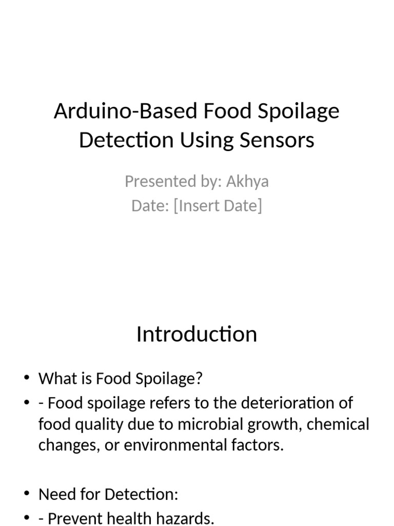 Arduino Food Spoilage Detection Presentation | PDF