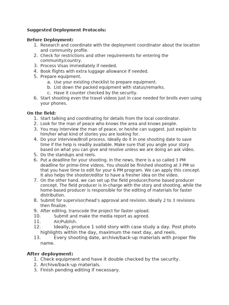 Essential Deployment Protocols Guide | PDF
