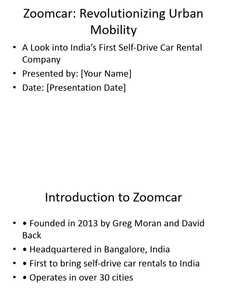 Zoomcar Presentation | PDF