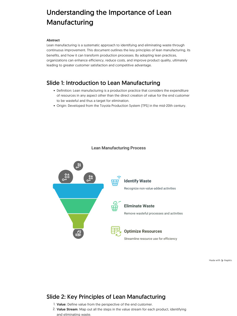 Lean Manufacturing Principles & Benefits | PDF | Lean Manufacturing ...