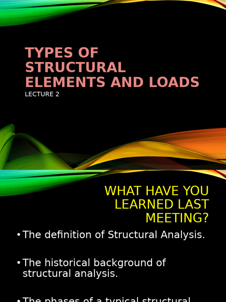 CE131P - Lec2 - Types of Structural Elements and Loads | PDF | Beam ...