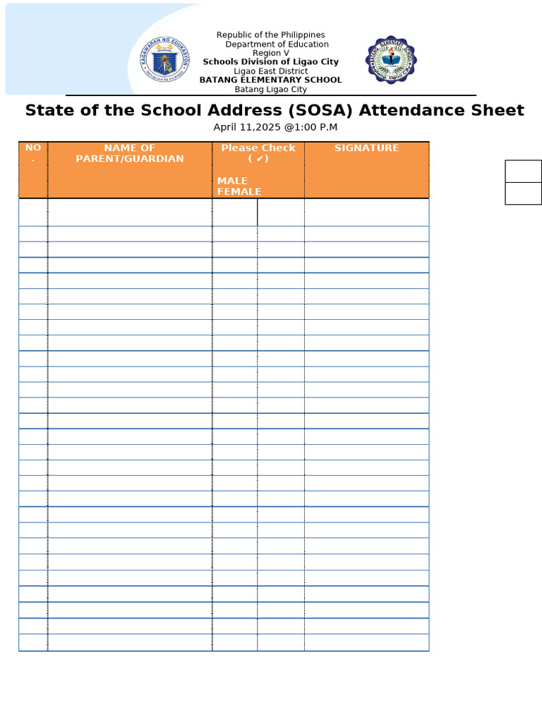 ATTENDANCE SHEET | PDF