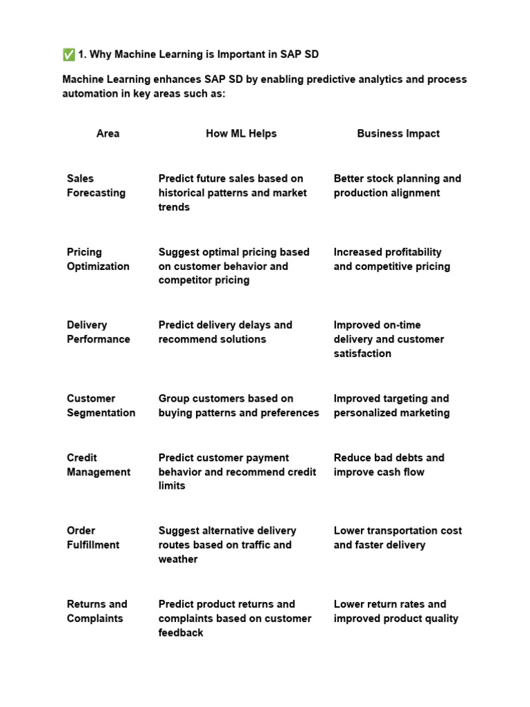 SAP SD S4 Hana Machine Learning | PDF | Machine Learning | Predictive ...