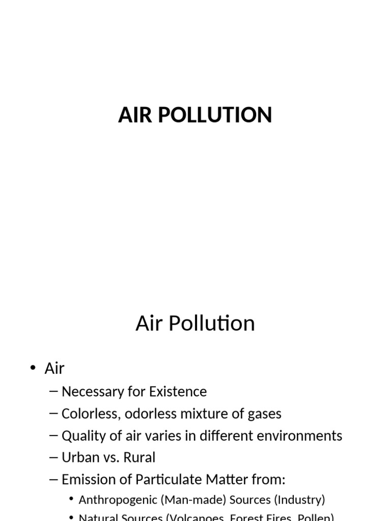 Understanding Air Pollution Sources and Effects | PDF | Particulates ...