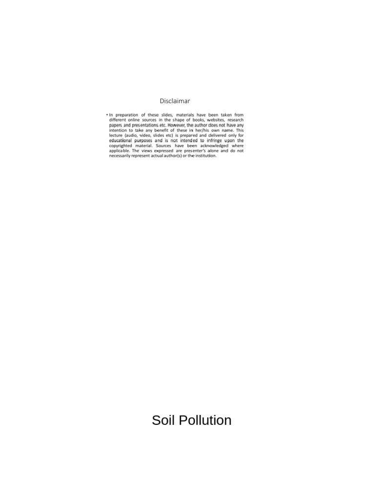 Soil Pollution: Causes and Solutions | PDF | Soil | Environmental Science