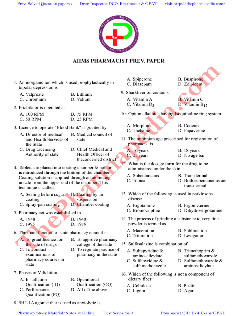 Aiims RX Paper | PDF