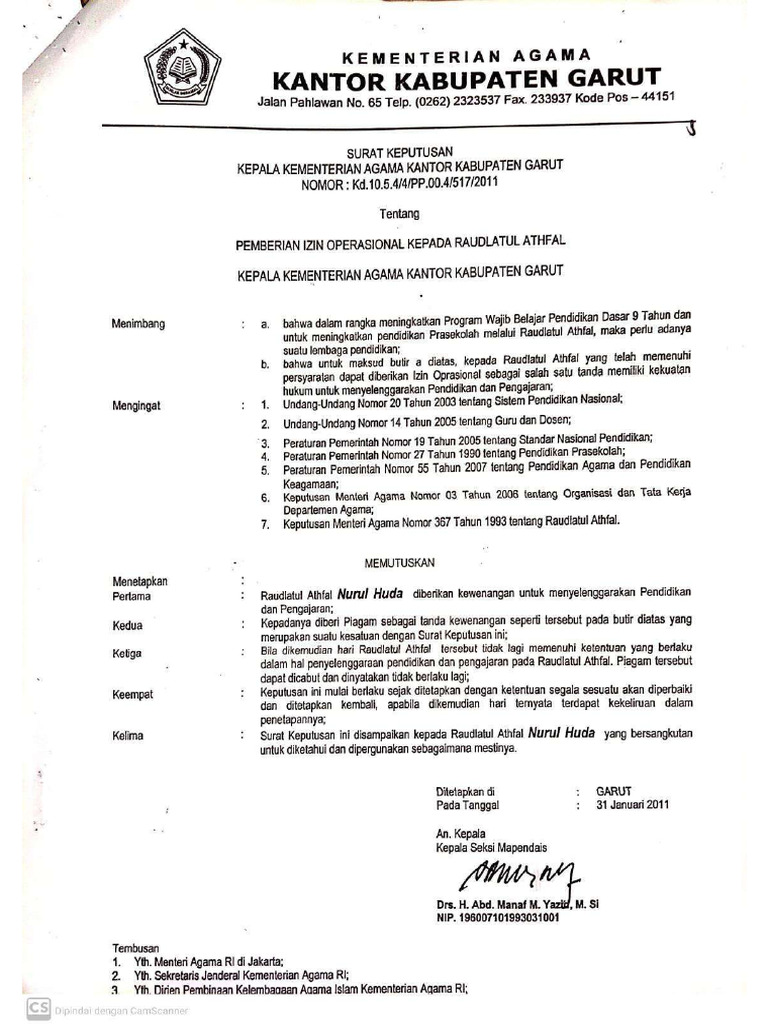 Ijin Operasional | PDF