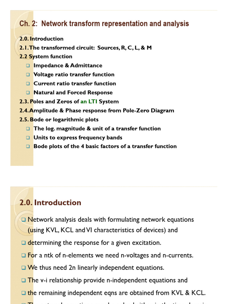 Chapter 2 Network Transform Representation and Analysis 2 | PDF | Electrical Network ...