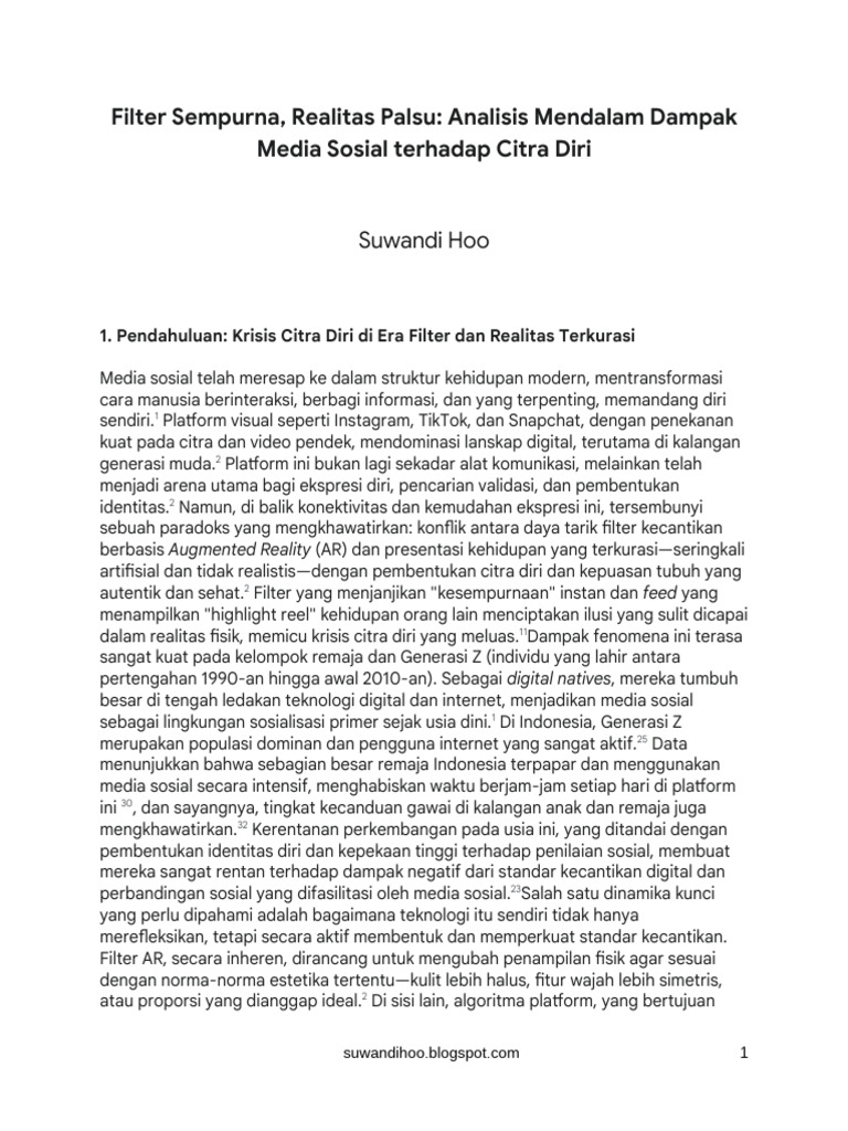 Medsos, Citra Diri Terdistorsi | PDF