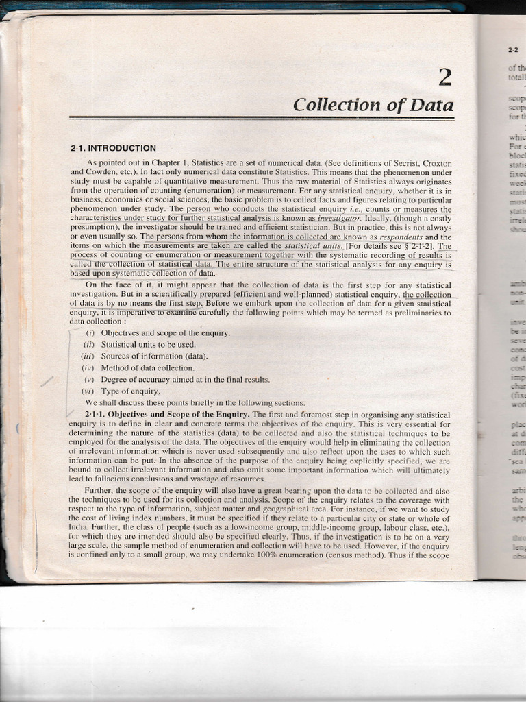 Chapter 2 SC Gupta Collection of Data | PDF | Statistics | Data