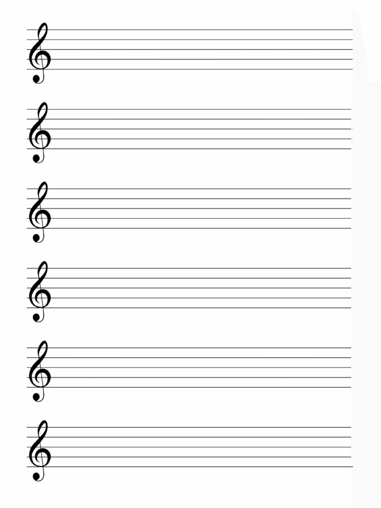 Manuscript Paper Blank 6 Staffs Treble Clef 010101 Fffffe | PDF